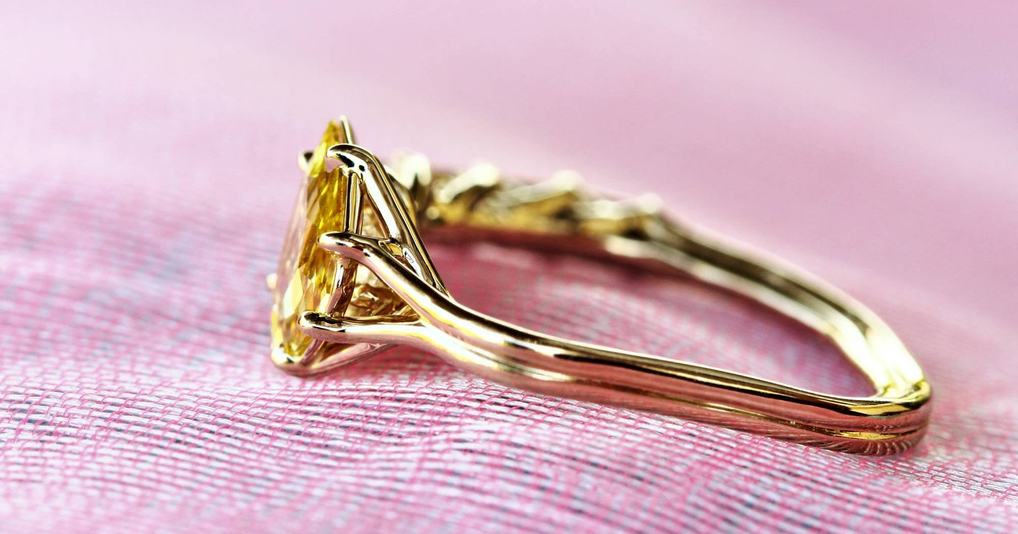 Table Cut Diamond Pinky Ring Gem Concepts